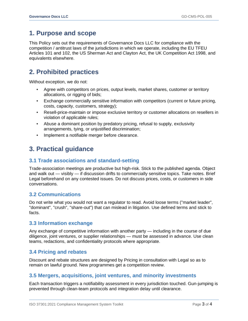Comprehensive ISO 37301 Toolkit – 24 Templates